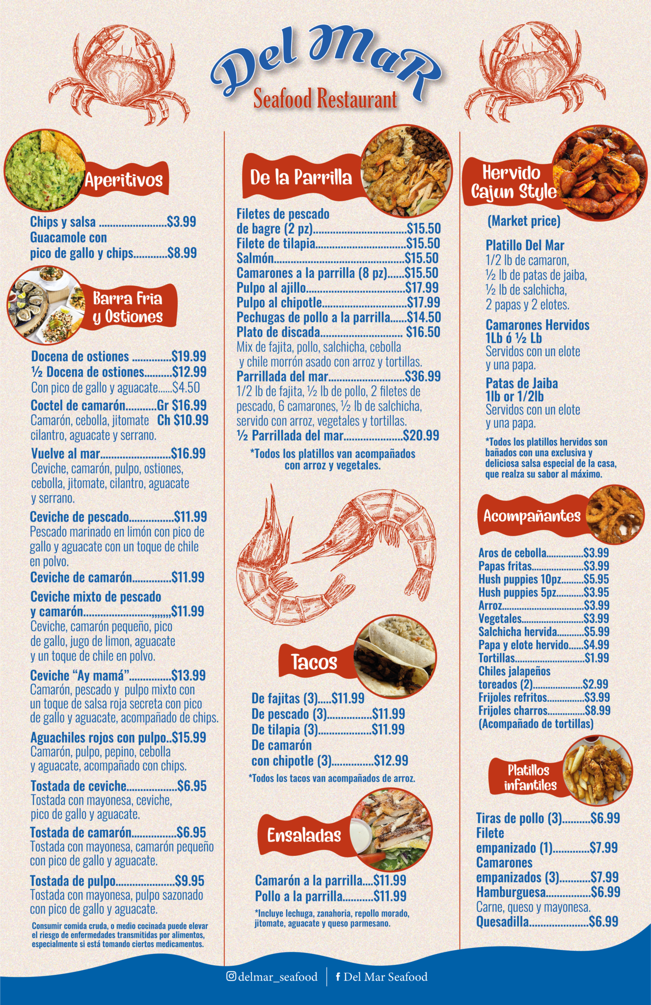 Menu - Del Mar Seafood Restaurant
